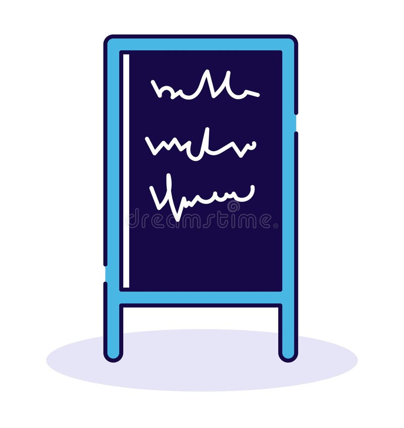 Blue Flipchart Board with White Scribbles Resembling Graphs or Charts ...