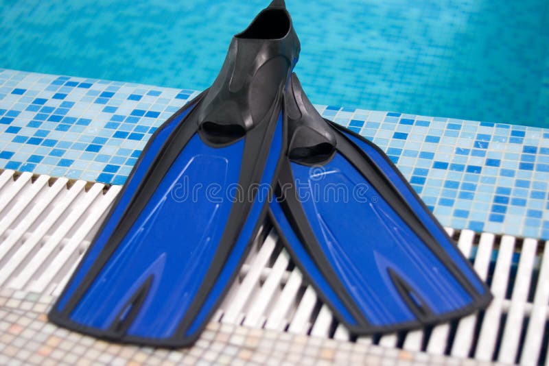 Blue Flippers stock image. Image of pool, beached, flippers - 3209339