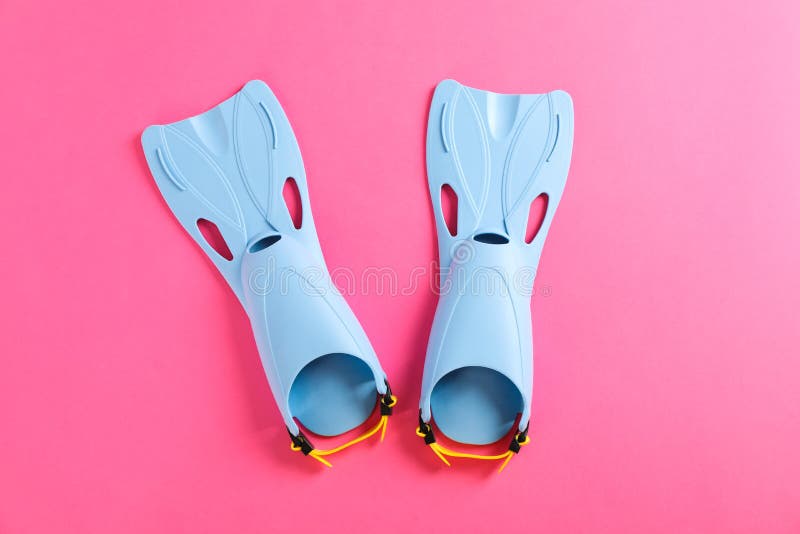 Pink flippers stock photo. Image of bikini, person, diving - 10551964
