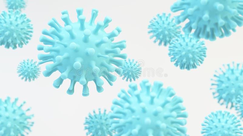 Blue floating virus stock illustration. Illustration of background ...