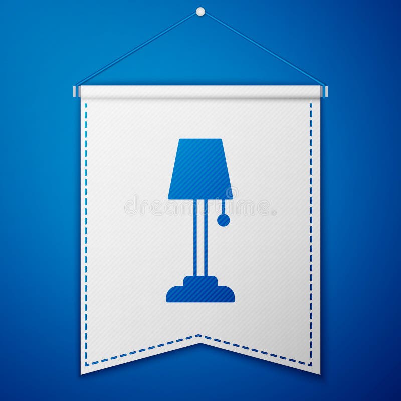 Blue Floor Lamp Icon Isolated on Blue Background. White Pennant ...