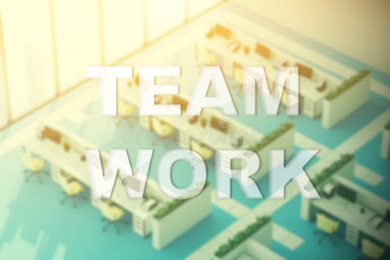 Blue Floor Office, Top View, Team Work Stock Illustration ...