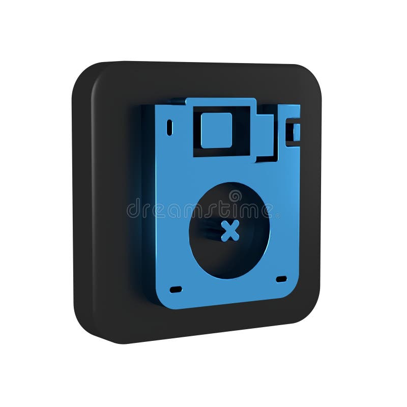 Blue Floppy Disk Vector Illustration. Retro Storage Device for ...