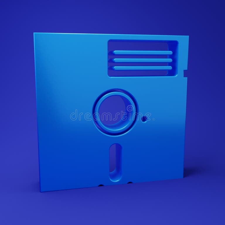 Blue Floppy Disk in the 5.25-inch Icon Isolated on Blue Background ...