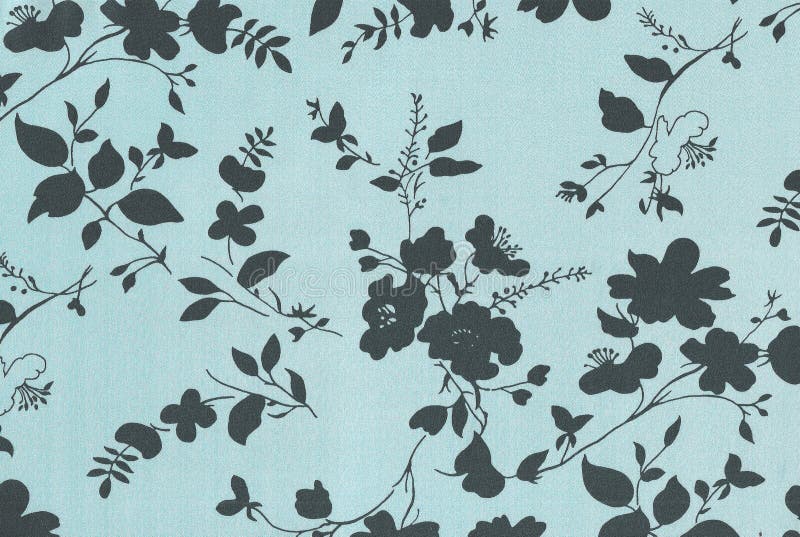 Sky Blue Faint Floral Print on Paper Background Stock Illustration ...