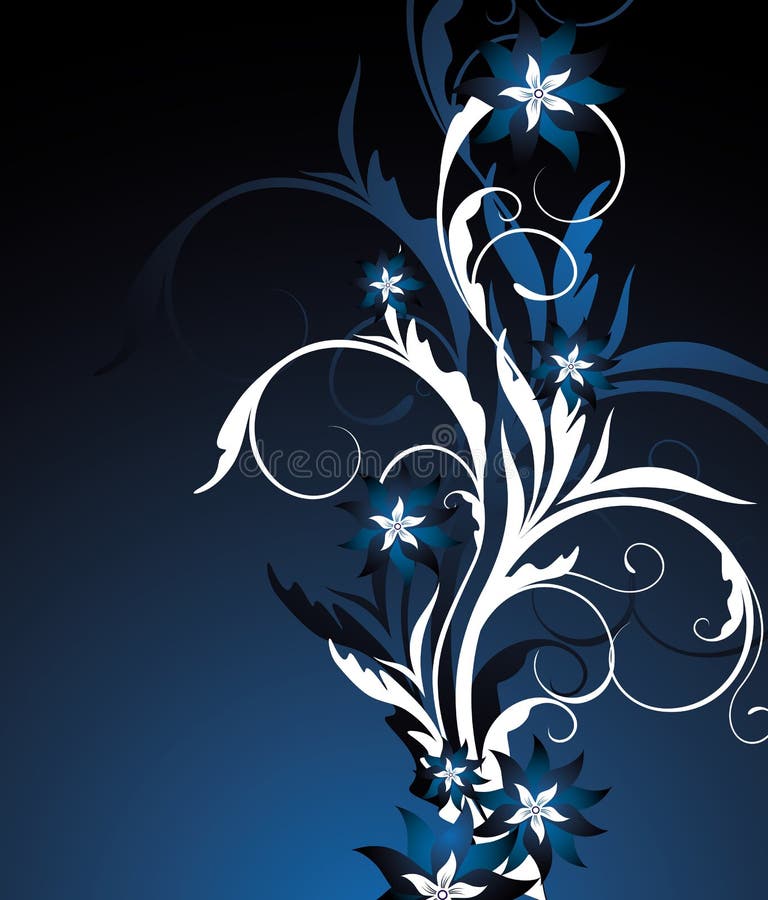 Blue Floral Background Picture. Image: 9840546