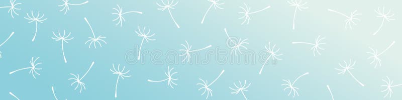 Blue Floral Banner with Dandelion Seeds Stock Vector - Illustration of ...