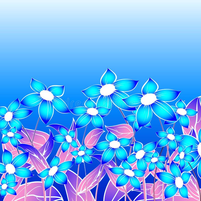 Blue floral composition stock vector. Illustration of artistic - 15603580