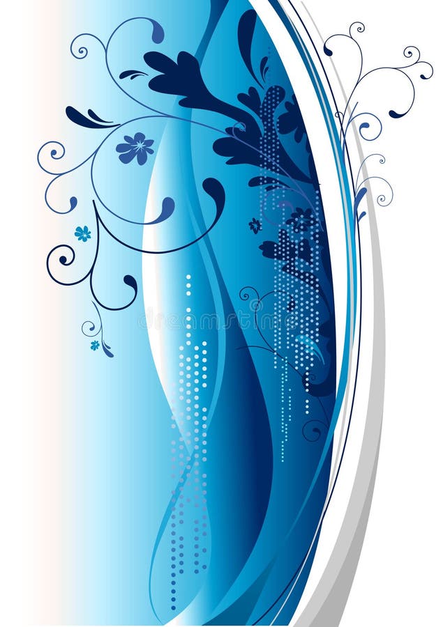 Blue floral design stock vector. Illustration of flower - 8455716