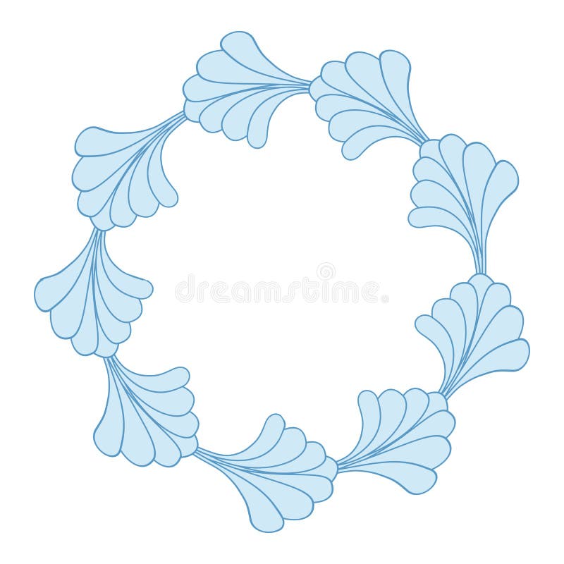 Blue Floral Frame Border Isolated on White Background Stock Vector ...