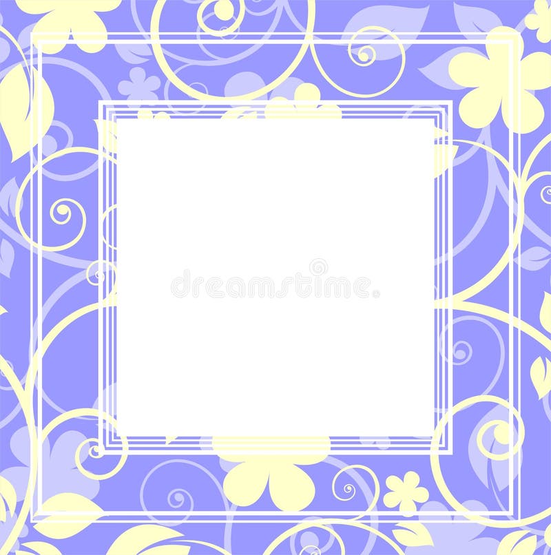 Blue floral frame stock illustration. Illustration of blue - 46755747