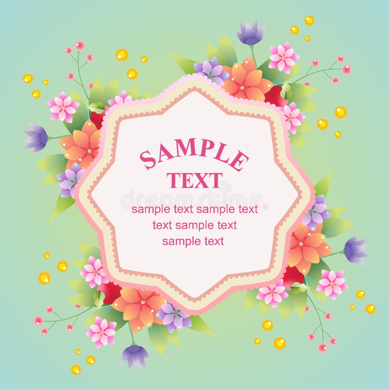 Blue floral label stock vector. Illustration of frame - 77375823