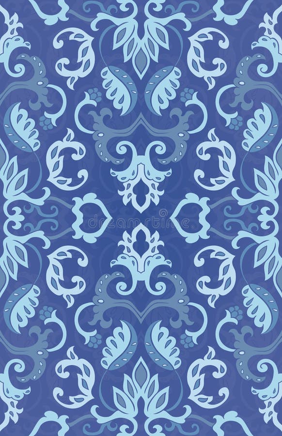 Blue floral pattern. stock vector. Illustration of ornament - 103229552