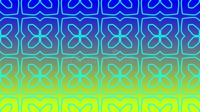 Blue Floral Patterns on a Green and Yellow Gradient Background ...