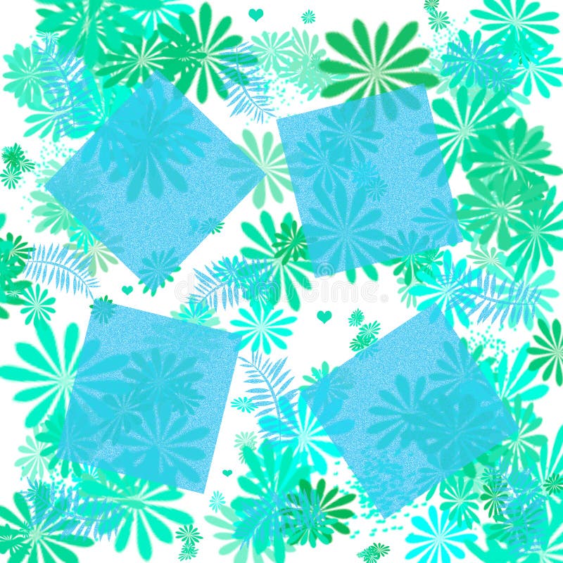 Blue floral scrapbook page stock illustration. Illustration of feminine ...