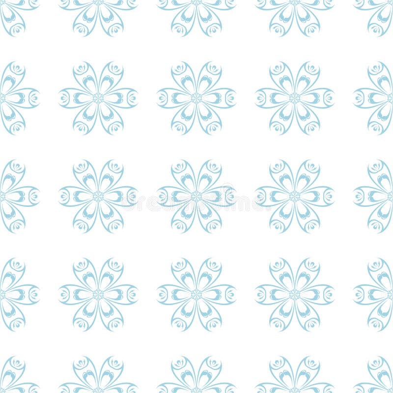 Blue Floral Seamless Pattern on White Background Stock Vector ...