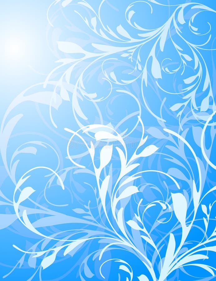 Blue Floral Vector Background Stock Vector - Illustration of branch ...