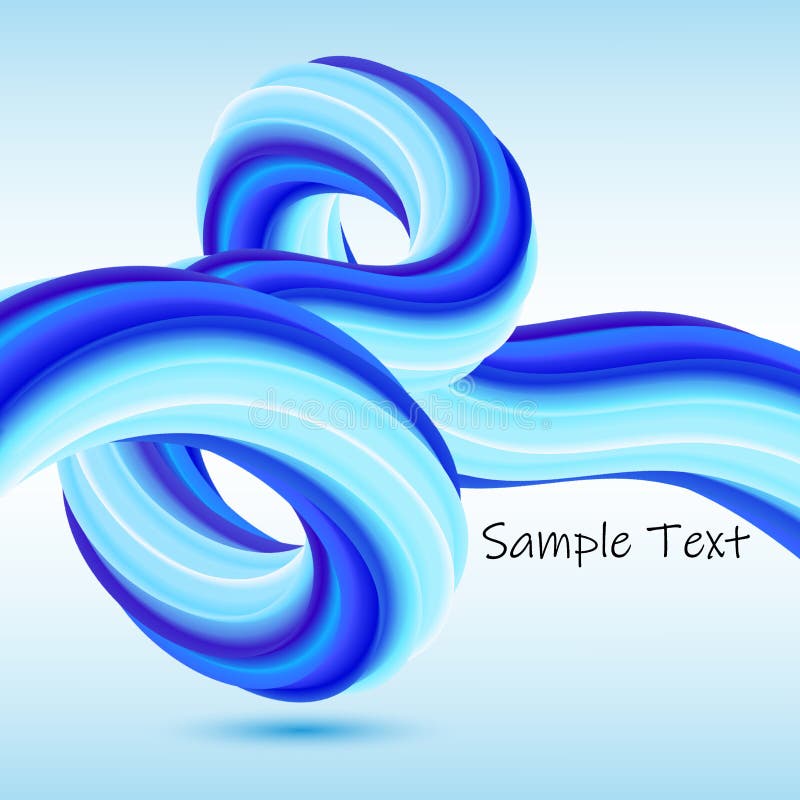 Blue Flow Abstract Shape Poster Design. Vector Illustration Stock ...