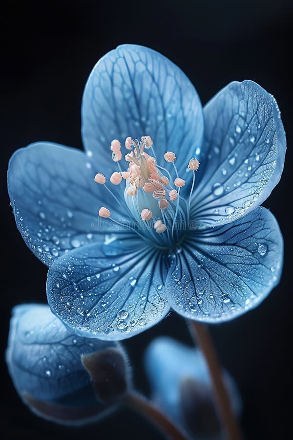 Blue flower, AI generated stock illustration. Illustration of card ...