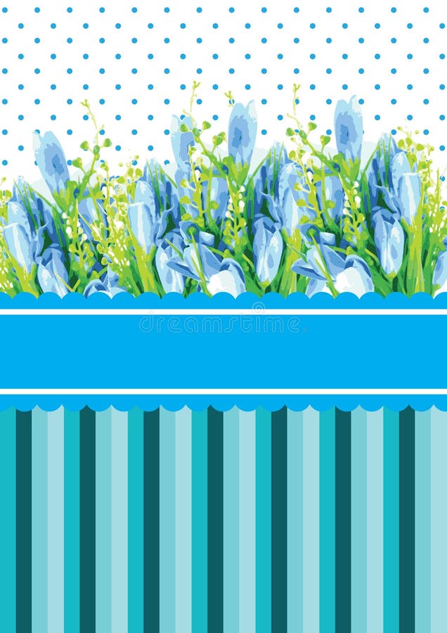 Blue Flower Card for Invitation Illustration Stock Illustration ...