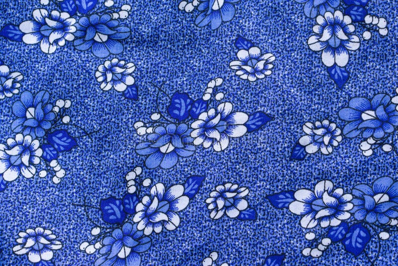 Blue Flower Fabric Pattern Art Abstract Background Stock Image - Image ...