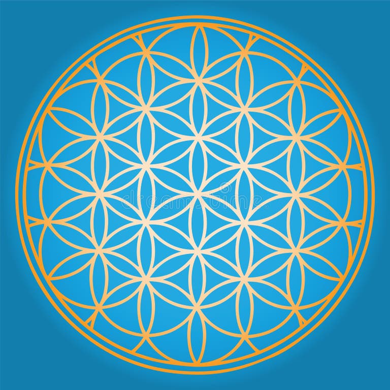 Blue Flower of life stock vector. Illustration of heart - 27723054