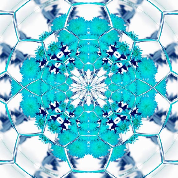 Blue Flower of Life on White Background Stock Image - Image of blossom ...
