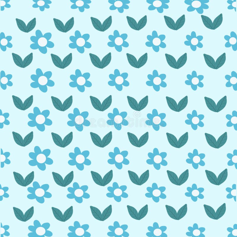 Blue Flower Pattern Background Decorative Color Leaf Pattern Stock ...