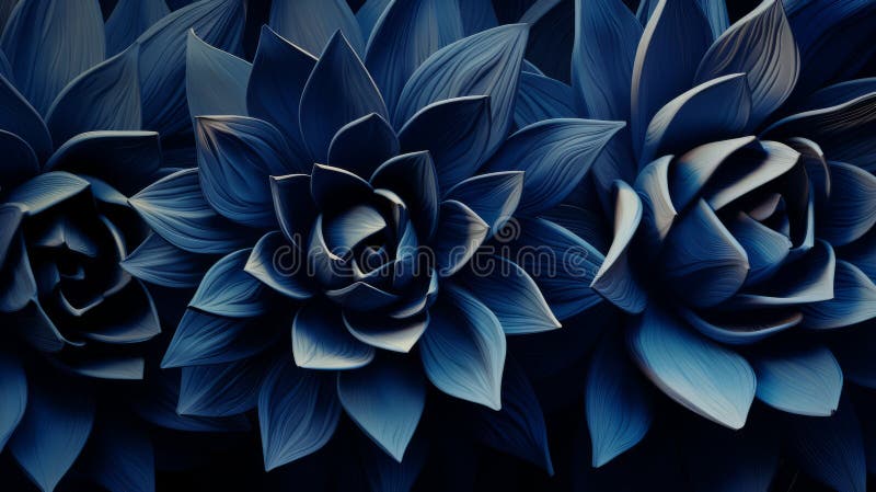 Black Floral Wallpapers with Blue Flowers: Realistic Hyper-detailed ...