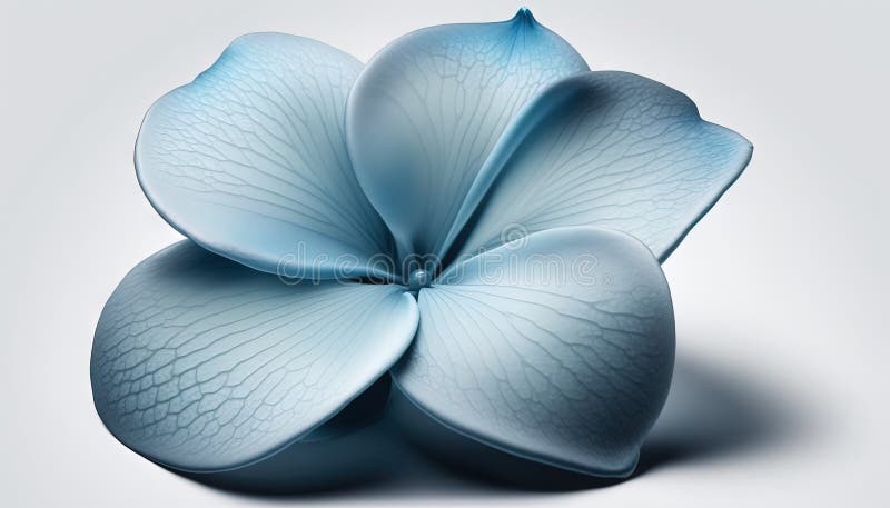 A Blue Flower is Sitting on a White Surface with a Shadow Stock ...