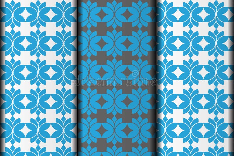 Flower Style Vector Eps Seamless Pattern Design. Stock Illustration ...