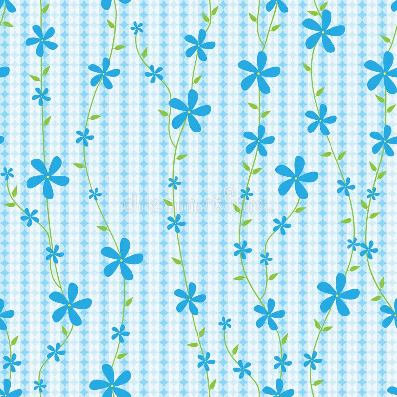 Seamless Pattern with Small Blue Flowers. Vector I Stock Vector ...