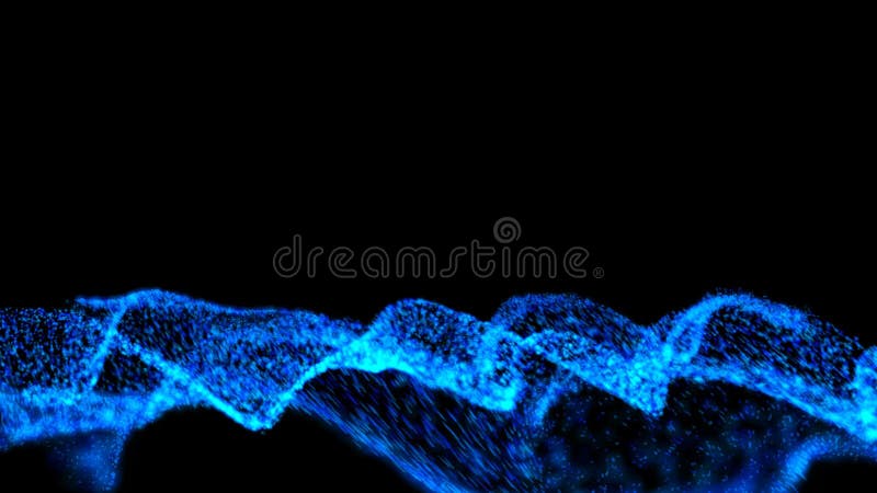 Blue Flowing Dust Particles Wave Moving Digital Background Stock ...