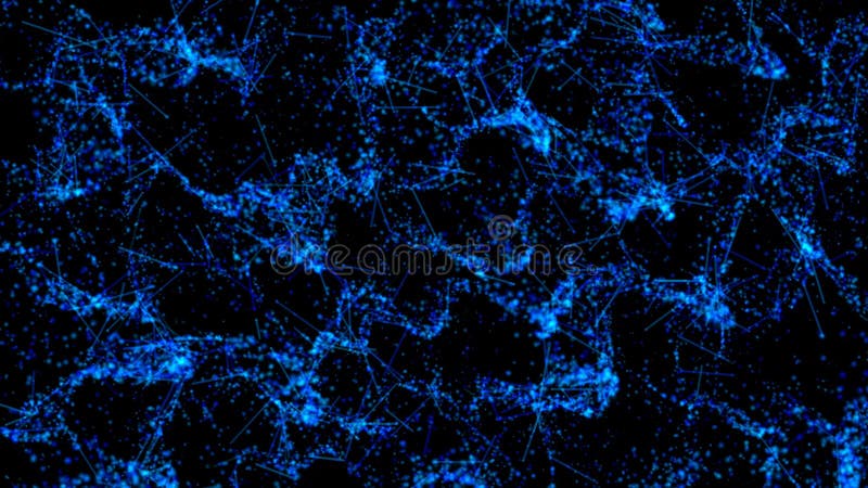Blue Flowing Dust Particles Wave Moving Digital Background Stock ...