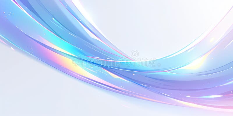 Blue Flowing Particle Waves with Lens Flare Effect. Creative Abstract ...