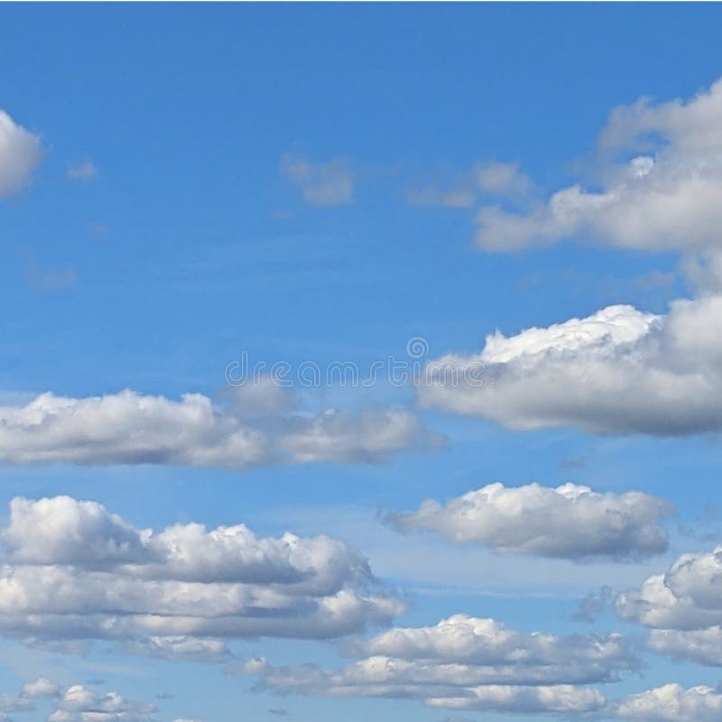 Blue Fluffy Clouds White in the Sky Autumn Day Skyscape Stock Image ...