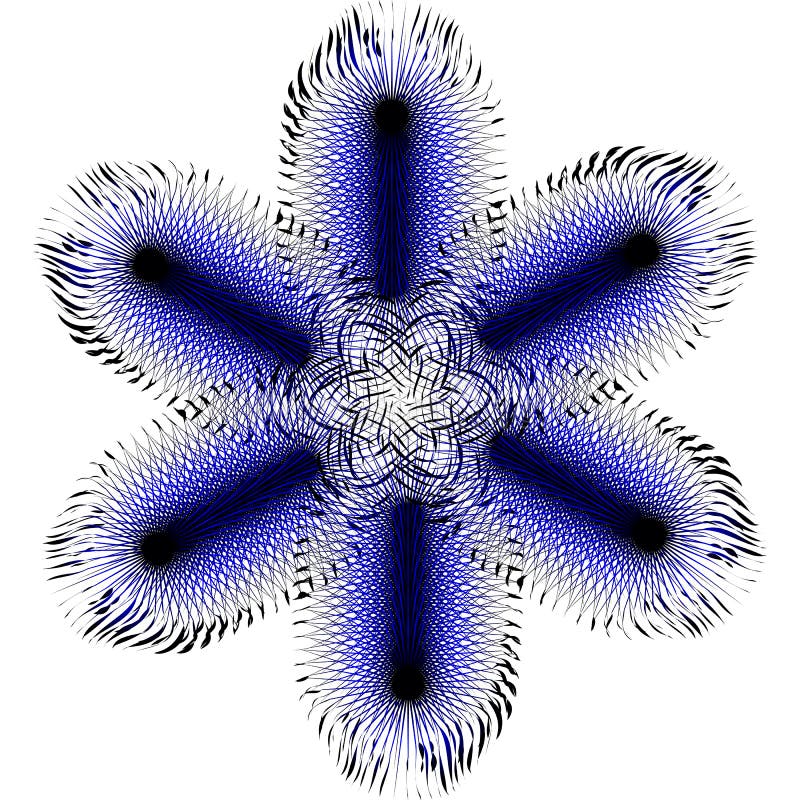 Blue Fluffy and Twisted Six-pointed Star Stock Vector - Illustration of ...