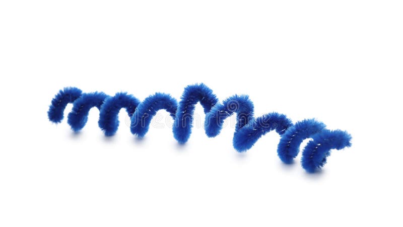 Blue Fluffy Wire Isolated on White. Party Item Stock Photo - Image of ...