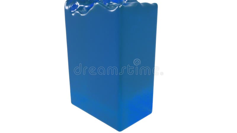Blue Fluid Fills Up a Rectangular Container. Sirup Stock Video - Video ...