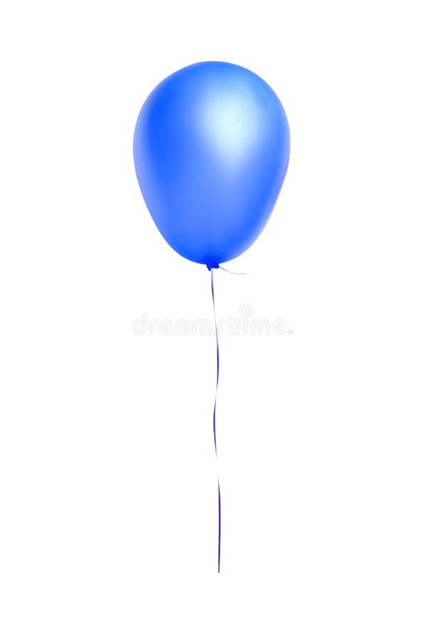 Blue Happy Air Flying Balloon Isolated on White Stock Image - Image of ...