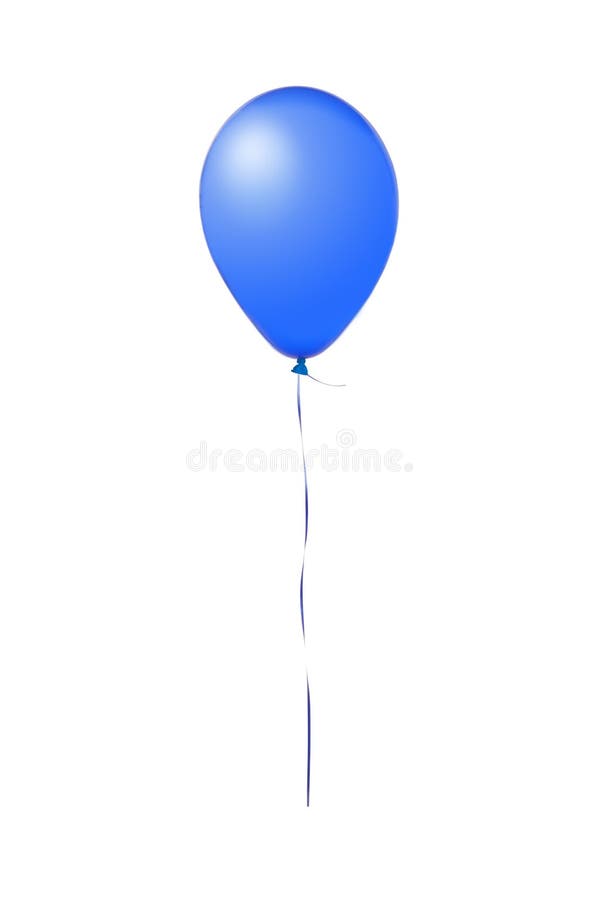 Blue Happy Air Flying Balloon Isolated on White Stock Image - Image of ...