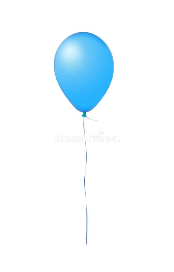 Blue Happy Air Flying Balloon Isolated on White Stock Image - Image of ...