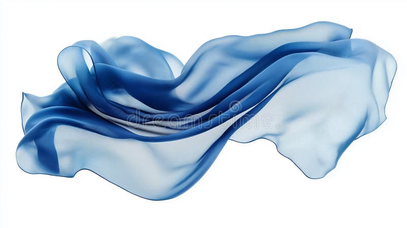 Blue Flying Fabric, 3d Wave Clothe Stock Illustration - Illustration of ...