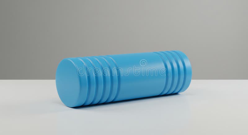 Blue Foam Roller for Muscle Recovery on a White Surface Stock Image ...