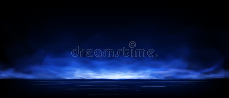 Blue Fog or Smoke with Transparent Background. Dramatic Smog Cloud on ...