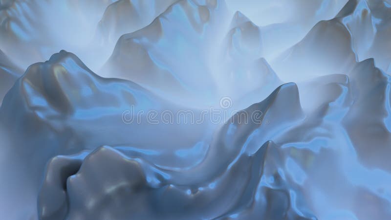 Blue Foggy Fluid Shape Flowing 3D Rendering Illustration Stock ...