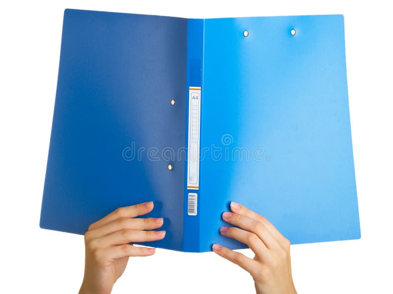 Blue folder stock photo. Image of folder, employee, hands - 10468474
