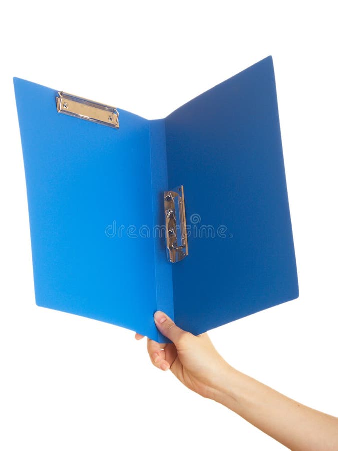 Blue folder stock photo. Image of folder, employee, hands - 10468474