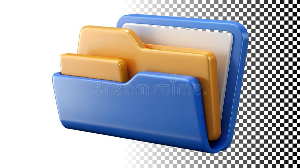 Blue Folder with Documents Icon Files Organization Storage Data Work ...