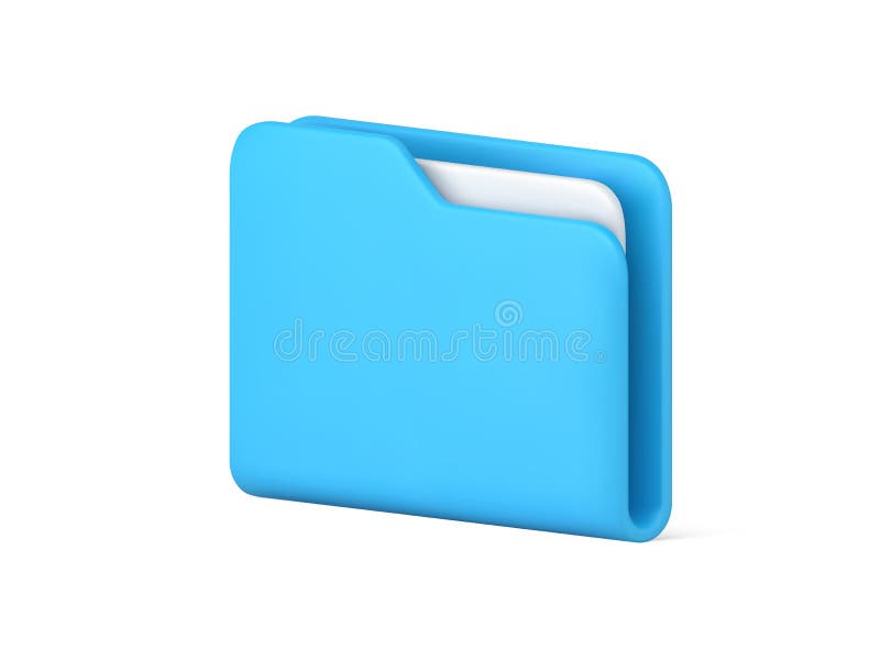 Blue Folder for Documents Storage 3d Icon Vector Illustration. Logotype ...